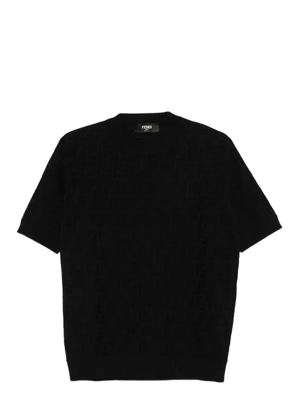 Fendi Short Sleeve Ff Logo Knit Sweater - Multicolor