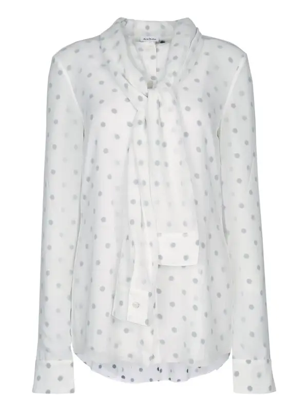 Acne Studios White Polka Dot Blouse - Multicolor