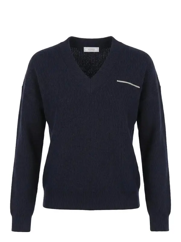 Peserico Wool V-neck Sweater - Multicolor