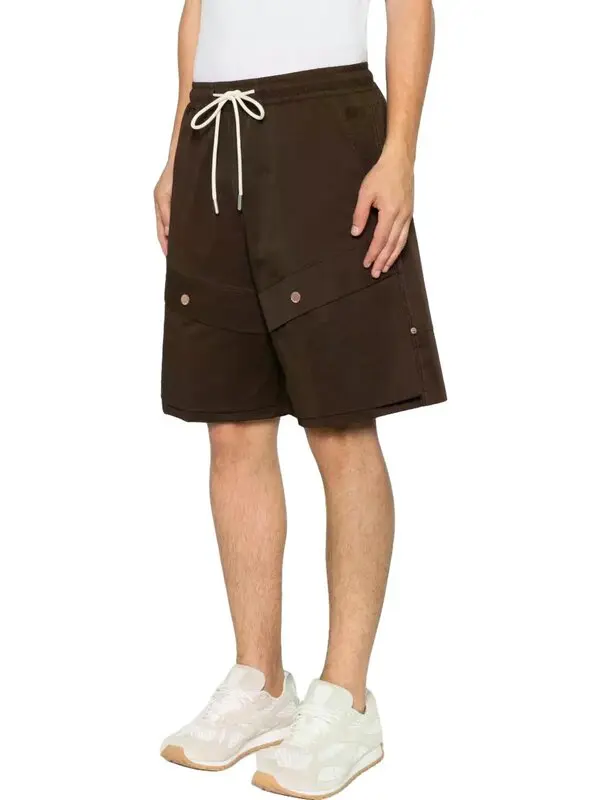 YES LONDON Drawstring Cargo Shorts - Brown