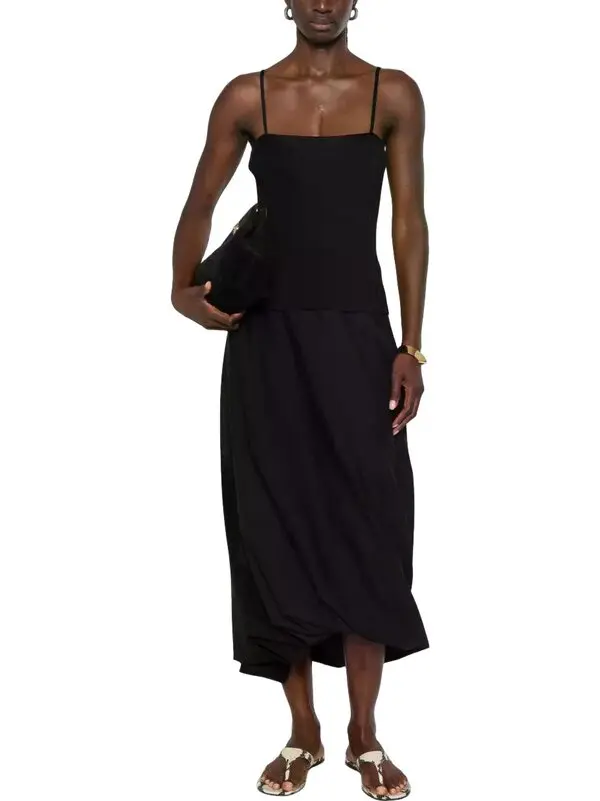 IVORY PARIS Ribbed Knit Spaghetti-strap Top - Black