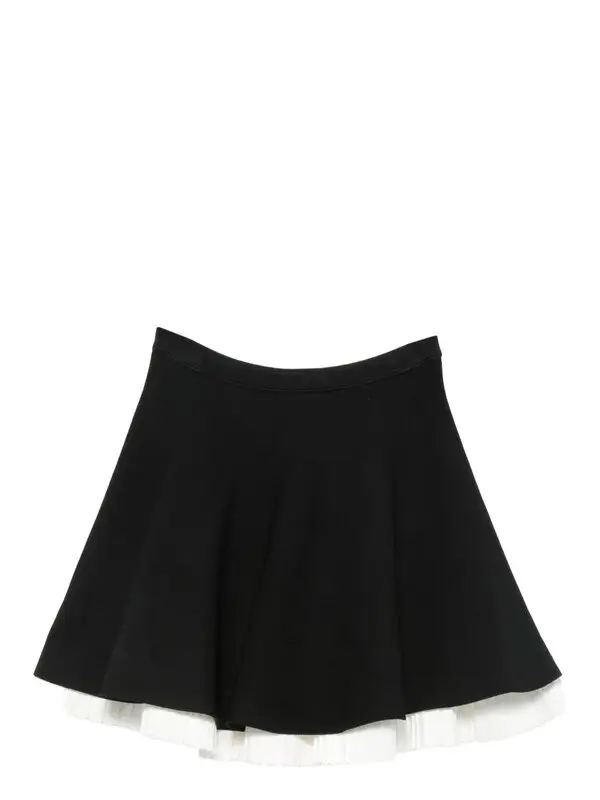 Sandro Pleated Hem Knitted Mini Skirt - Black