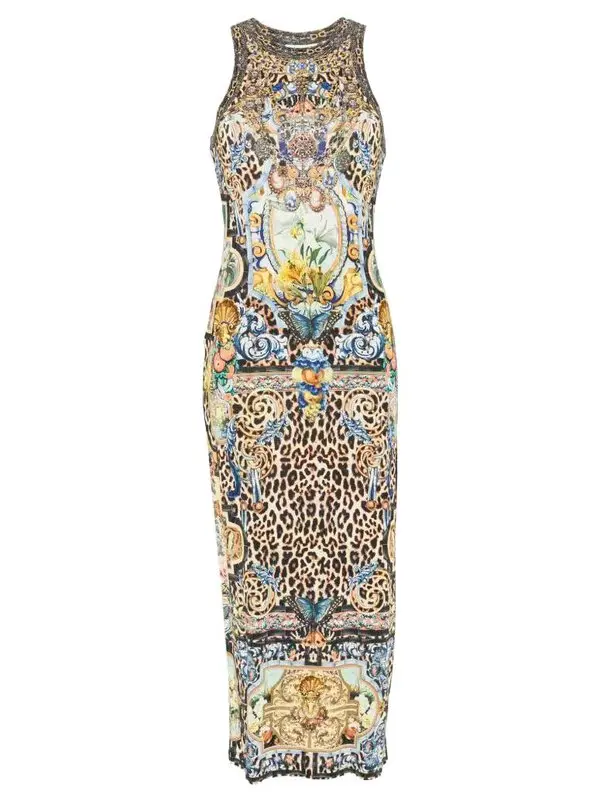 Camilla Crystal-embellished Leopard Print Maxi Dress - Neutrals