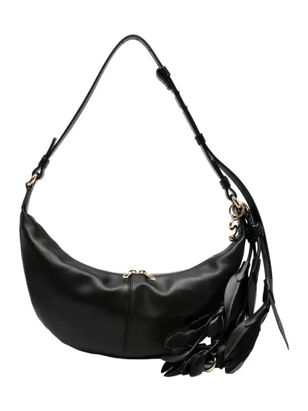 Sportmax Leather Shoulder Bag With Tassel Detail - Black