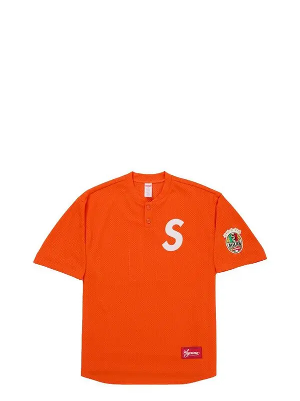 Supreme S Logo Baseball Henley - Orange