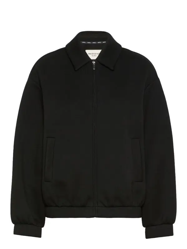 Max Mara Scuba Jersey Bomber Jacket - Black