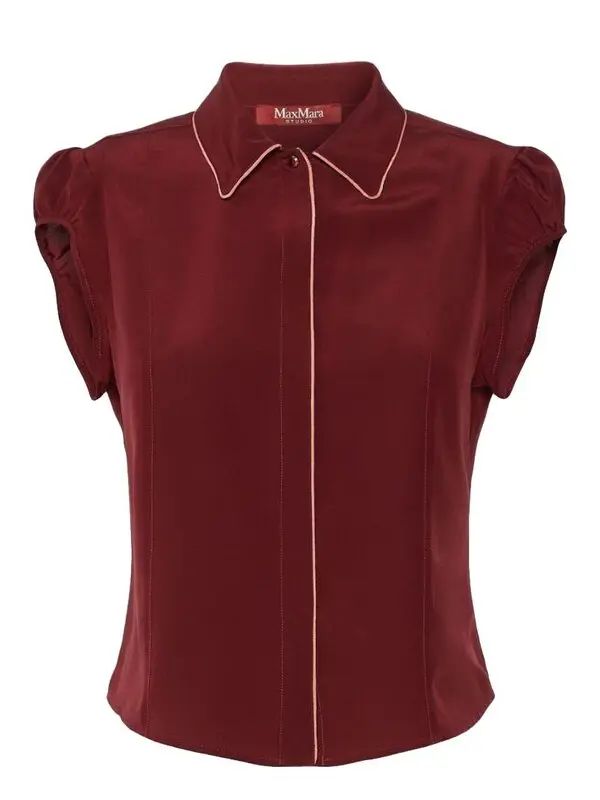 Max Mara Silk Crepe De Chine Shirt - Ruby