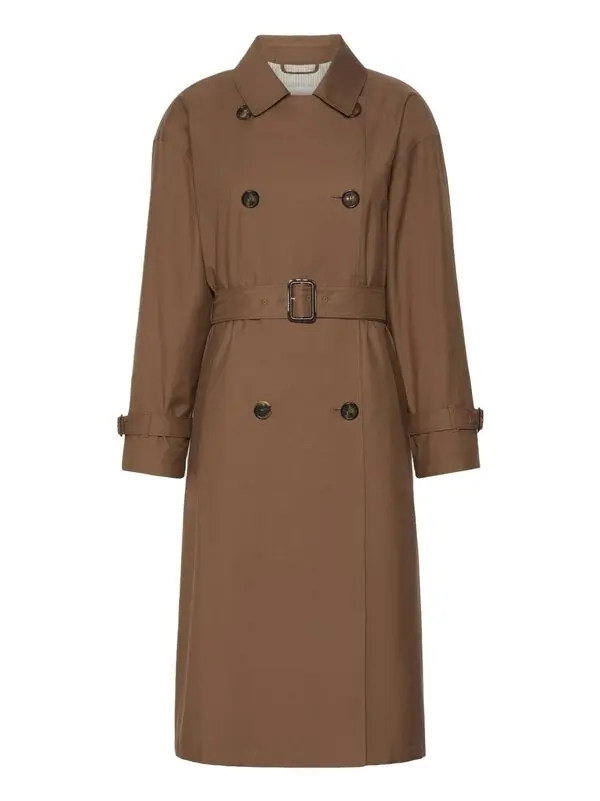 Max Mara Water-repellent Cotton Twill Midi Trench Coat - Brown
