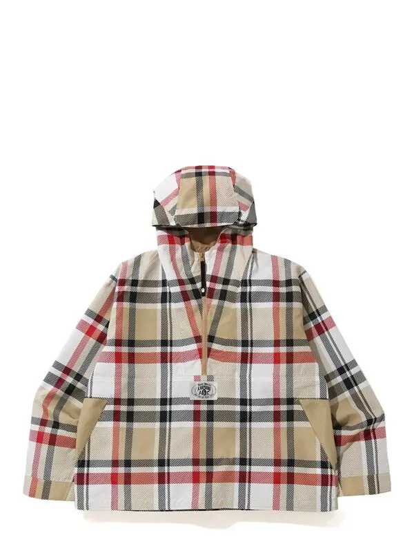 A BATHING APE Plaid Anorak Jacket - Beige