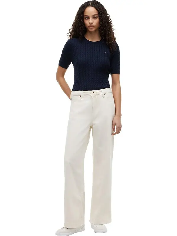 Tommy Hilfiger Pull-on Wide Leg Jeans - Eggshell