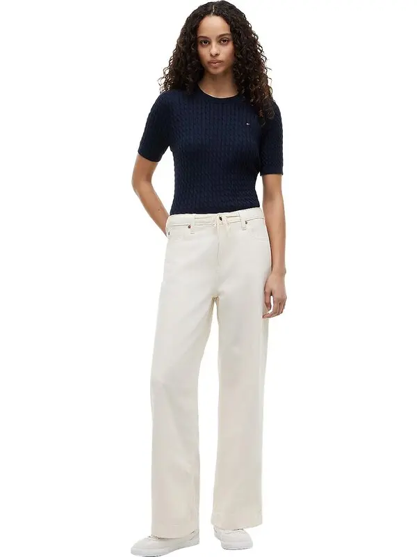 Tommy Hilfiger Pull-on Wide Leg Jean - Eggshell