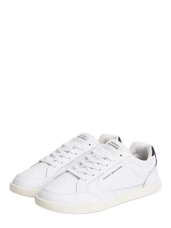 Tommy Hilfiger Leather Low-top Cupsole Sneakers - White/navy