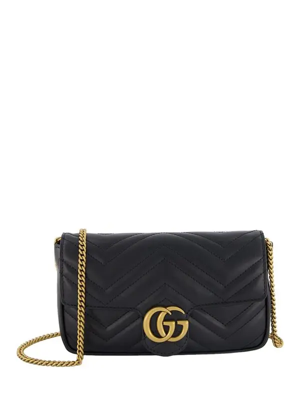 Gucci Gg Marmont Mini Bag With Detachable Card Case - Black