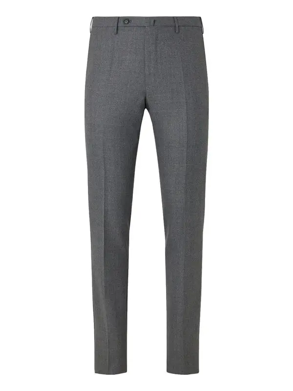 SLOWEAR Straight-leg Wool Canvas Trousers - Gray