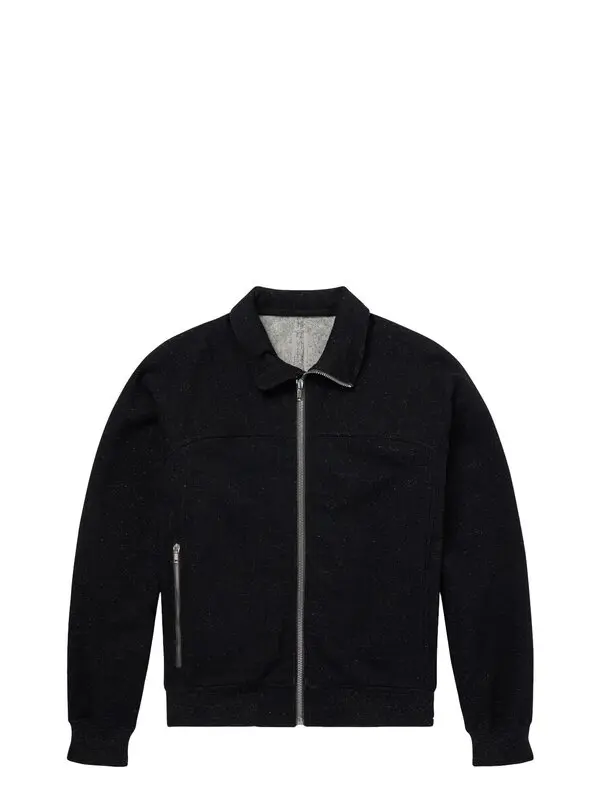 Rick Owens Wool And Cotton-blend Zip-up Sweater - Black
