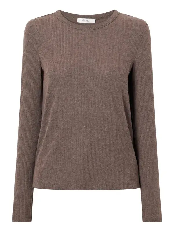 Max Mara Ribbed Jersey T-shirt - Brown