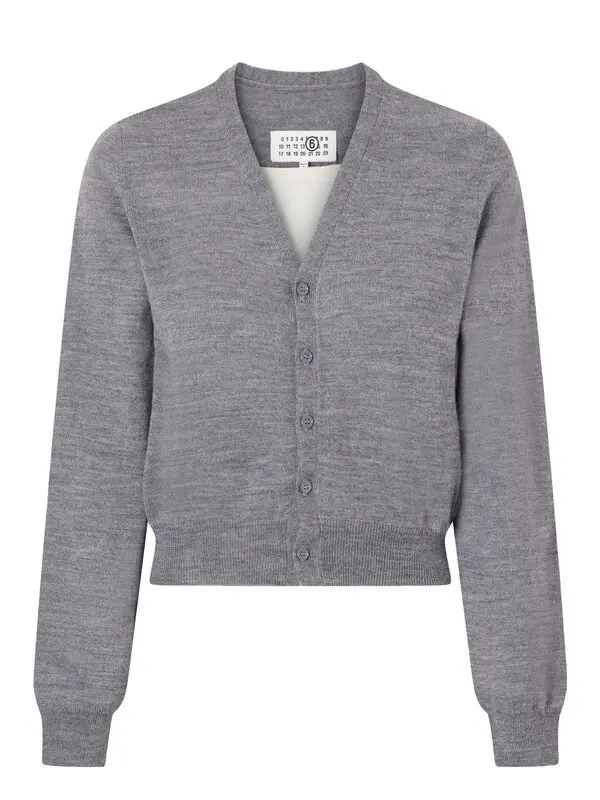 MAISON MARGIELA V-neck Wool-blend Cardigan - Gray