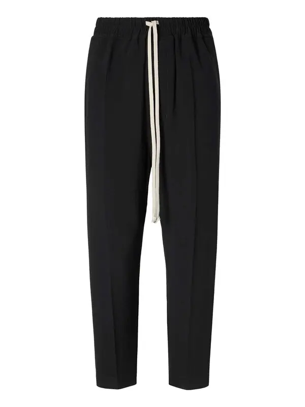 Rick Owens Astaires Cady Tapered Drawstring Pants - Black