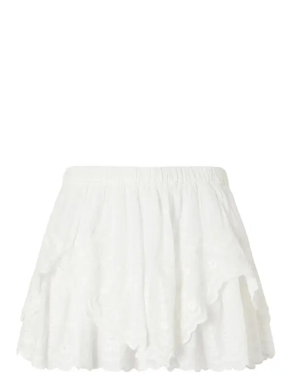 MARANT ETOILE Layale Broderie Anglaise Cotton Shorts - White