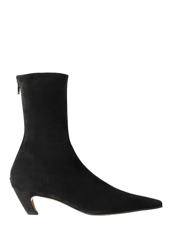 Khaite Arizona Suede Ankle Boots - Black