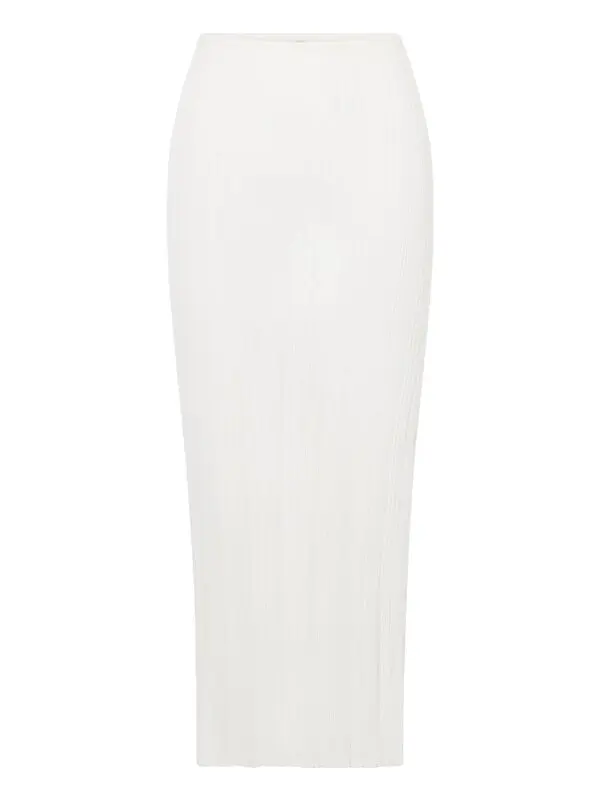 HAIGHT. Ivana Ribbed Knit Maxi Skirt - Neutrals