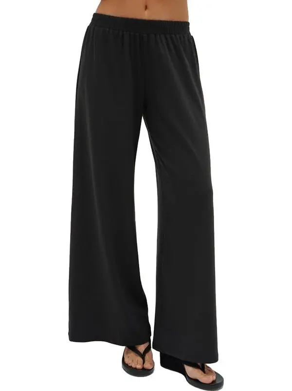 Lna Base Spandex Jersey Wide Leg Pants - Black