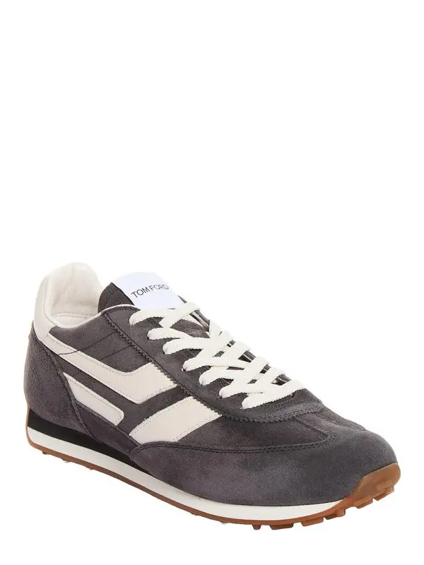 TOM FORD Lewis Suede Lace-up Sneakers - Nrc Black/amber