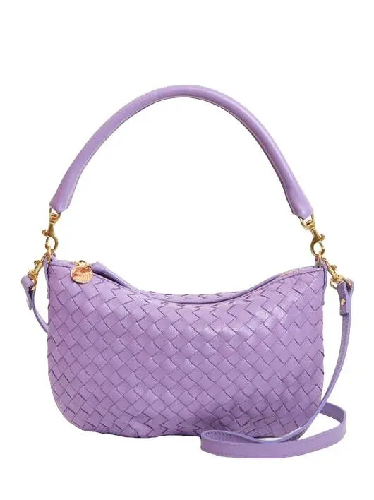 Clare V. Petit Moyen Woven Leather Messenger Bag - Jacaranda