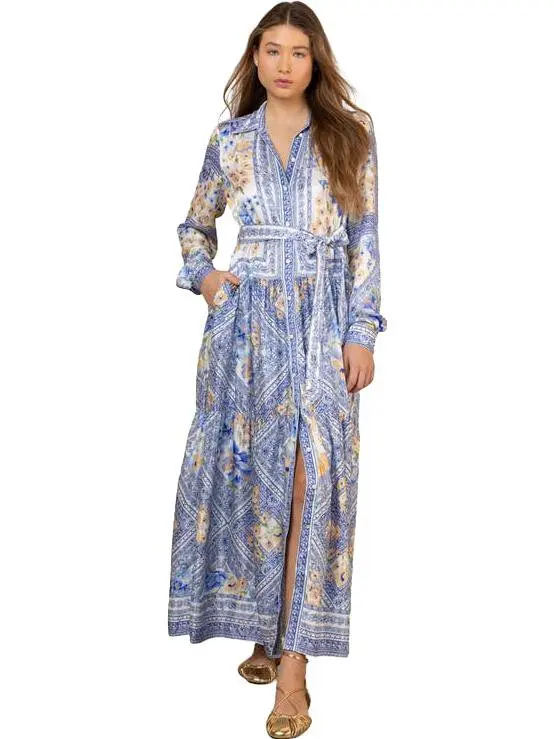 Hale Bob Nicandra Charmeuse Maxi Dress - Blue