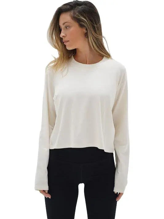 Lna Ava Spandex Jersey Long Sleeve Crewneck - Egret