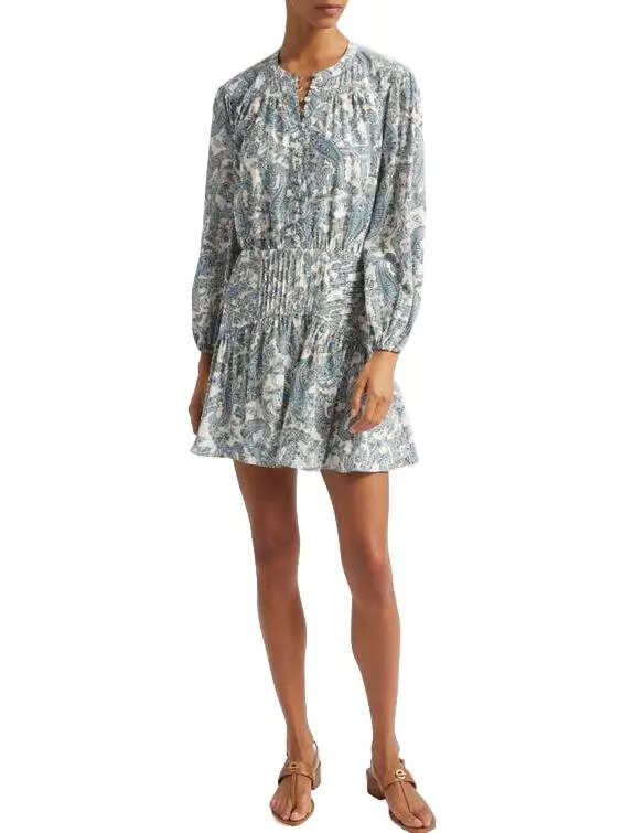 Veronica Beard Rivendell Drop Waist Skater Dress - Ecru Multi