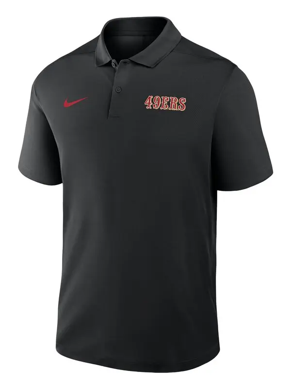 Nike San Francisco 49ers Wordmark Victory Dri-fit Nfl Polo - Black