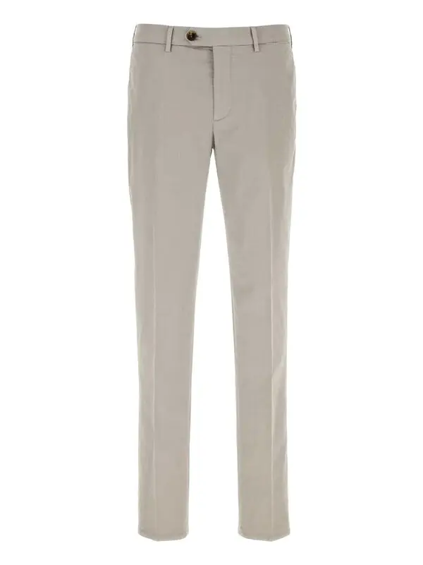 Brunello Cucinelli Light Grey Stretch Cotton Pant - Gray