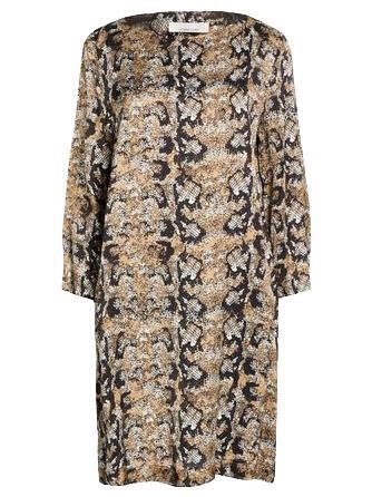 Liviana Conti Snakeskin-print Satin Mini Dress - Camel