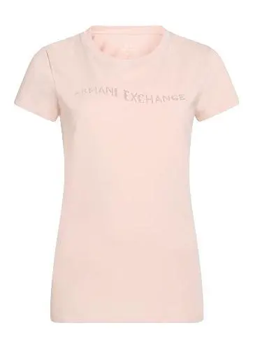 Armani Exchange Crystal Logo T-shirt - Pink