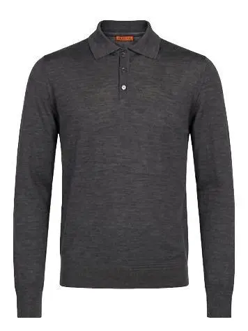 Barena Venezia Merino Wool Long Sleeve Polo Shirt - Grey