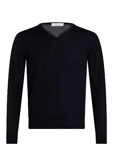 VNECK Midnight Merino Wool V-neck Sweater - Blue