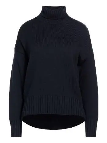 ARAGONA Turtleneck Merino Wool Heavy-weight Knit Sweater - Navy
