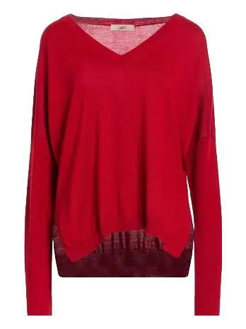 CARLA G. Wool And Acrylic V-neck Sweater - Red