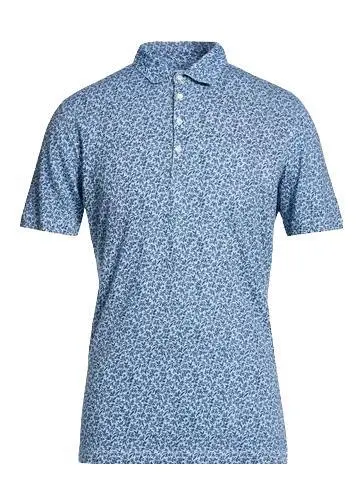 120% Lino Polo Shirt Size Linen - Blue