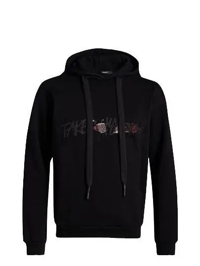 TAKESHY KUROSAWA Cotton Fleece Hoodie With Appliqués And Embroidery - Black