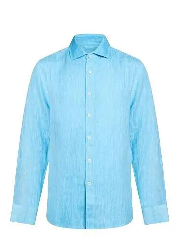 120% Lino Shirt Size Linen - Blue