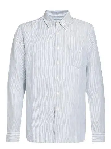 120% Lino Shirt Size Linen - Blue