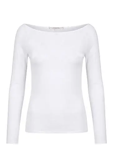 Dorothee Schumacher Modal Cashmere Elastane Long Sleeve T-shirt - White