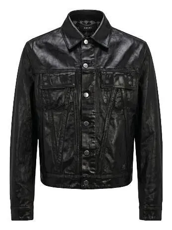 Amiri Coated Denim Trucker Jacket - Black