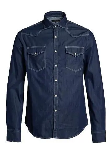 MOORER Denim Shirt Size Cotton - Blue