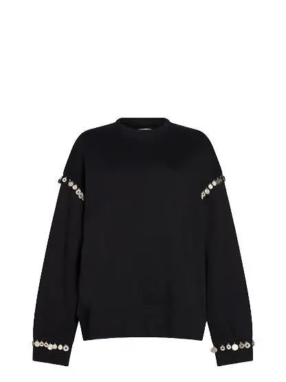 OTTOD'AME Embellished Crewneck Sweatshirt - Black