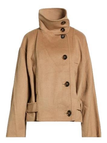 BRERAS MILANO Wool Blend Coat - Camel