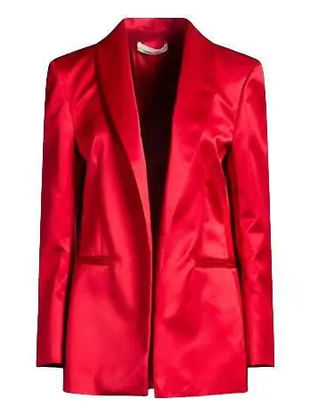 Liviana Conti Single-breasted Satin Blazer - Red