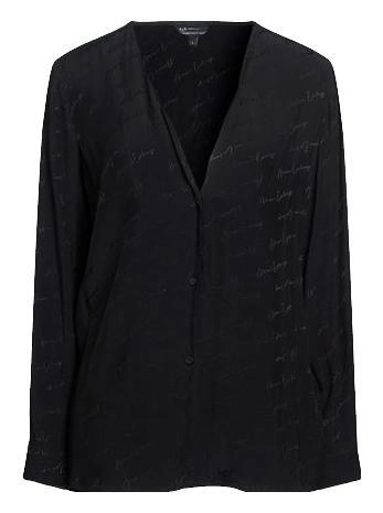 Armani Exchange Viscose Shirt With Logo Print - Black